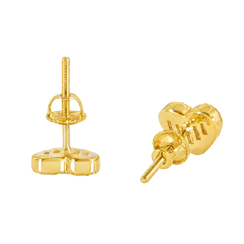 Buy Golden Heart Diamond Earrings 71407 – TraxNYC