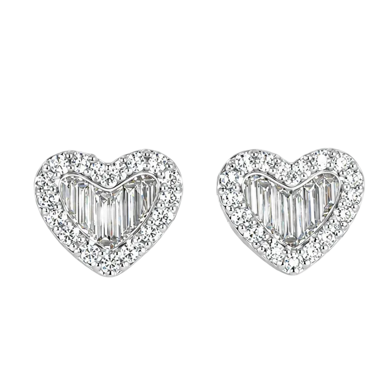 Buy Golden Heart Diamond Earrings 71407 – TraxNYC